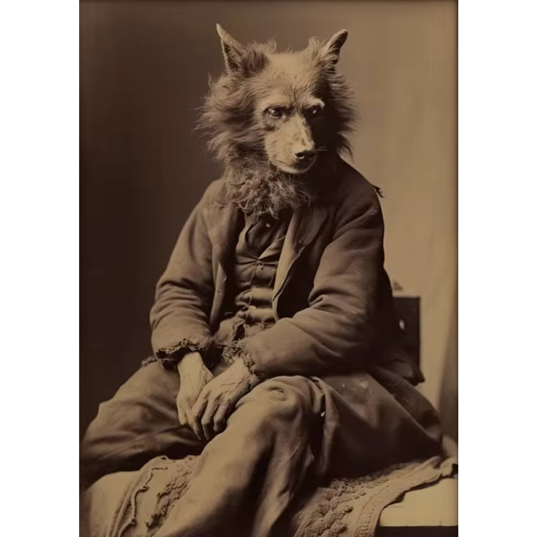 Victorian Werewolf Portrait – Gothic Dark Academia Canvas Art – My ...