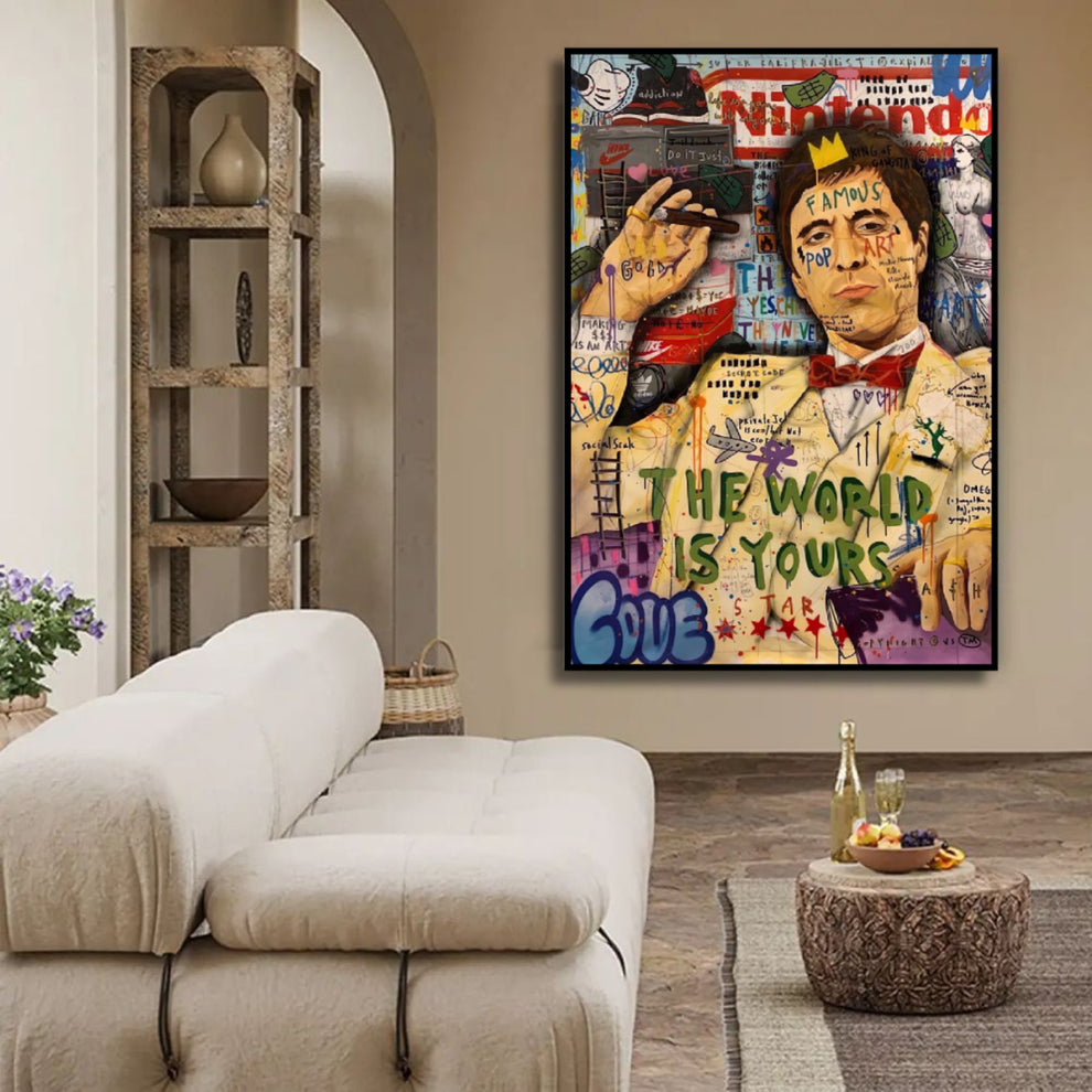 Abstract Godfather Movie Al Pacino Street Art Oil Painting – My Modern Art