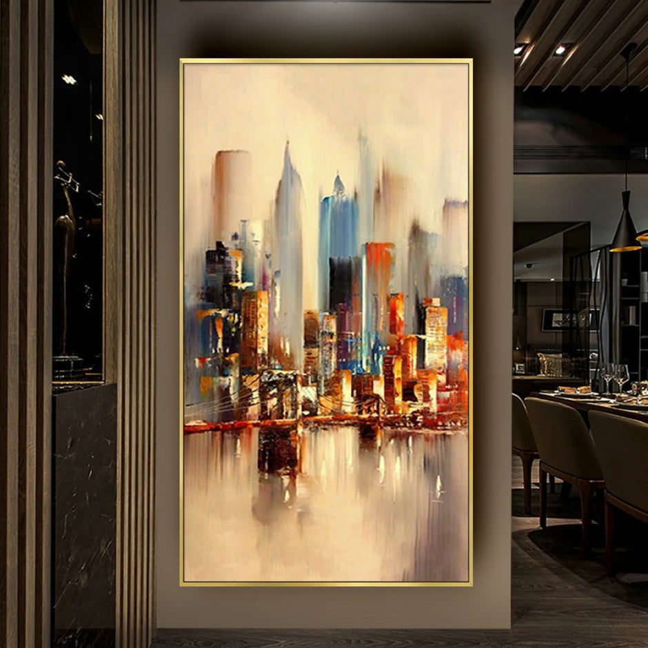Architectural Art | Hand-Painted City Canvas – My Modern Art